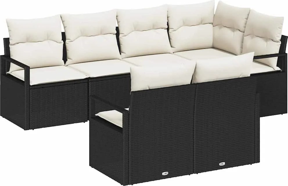 Set pohovek 7 ks Černá polyratan 3346417
