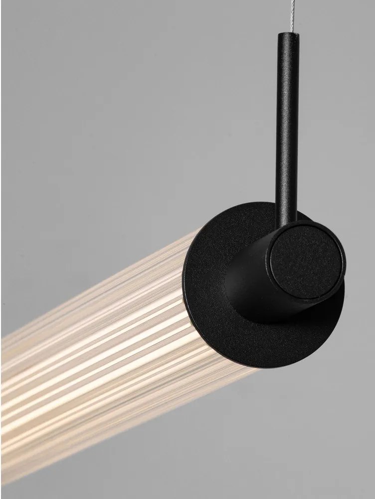 Matně černé hliníkové LED stmívatelné závěsné svítidlo se skleněným stínidlem Glovia – Nova Luce