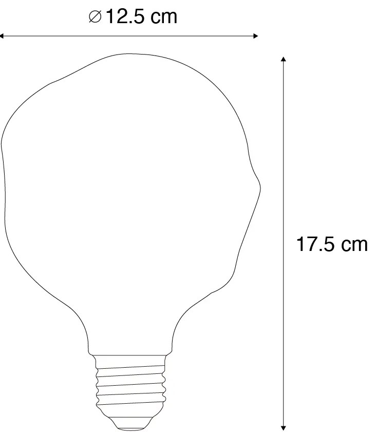 E27 stmívatelná LED žárovka se spirálovým vláknem G125 zrcadlově stříbrná 4W 75 lm 1800K