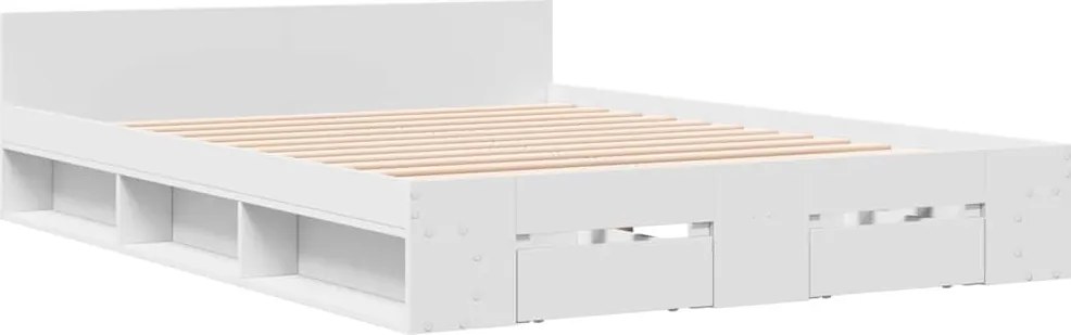 Rám postele se zásuvkami bílý 120 x 190 cm kompozitní dřevo 3280776