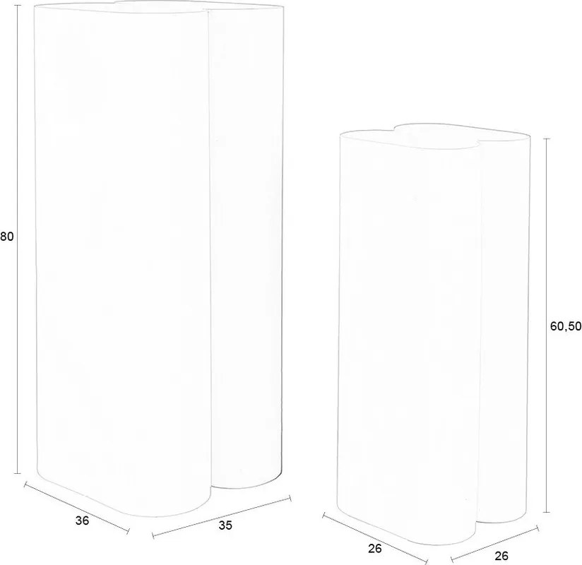 Kovové stojany na květiny v sadě 2 ks (výška 80 cm) Shape – Zuiver