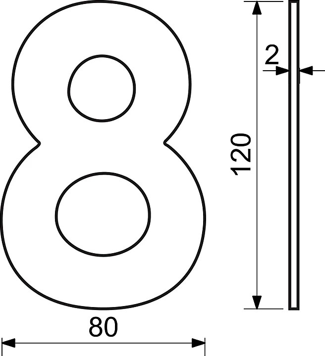 Domovní číslice RICHTER RN.120L (měď matná), 5, RICHTER Měď