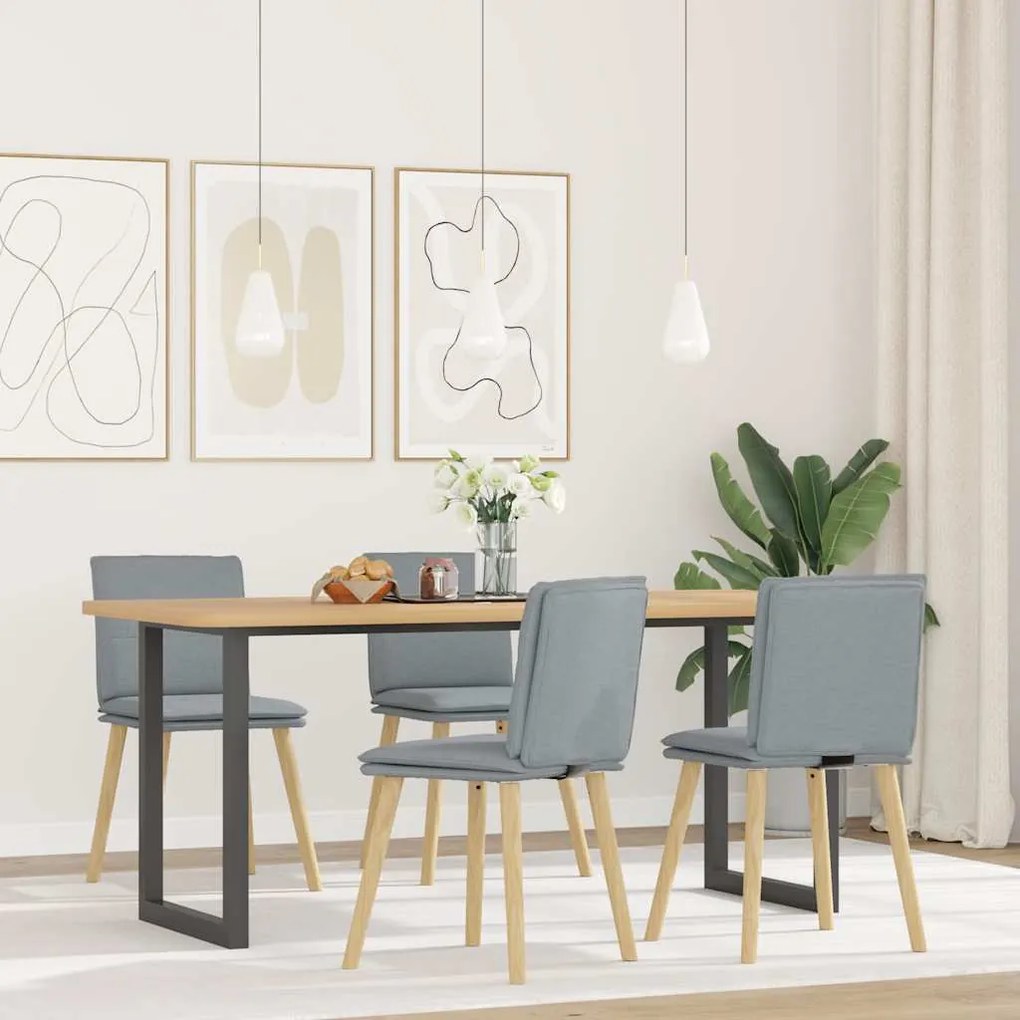 Jídelní židle 4 ks světle šedé textil 3315355