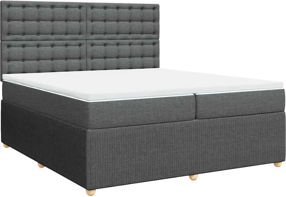 Box spring postel s matrací tmavě šedá 200x200 cm textil 3294478