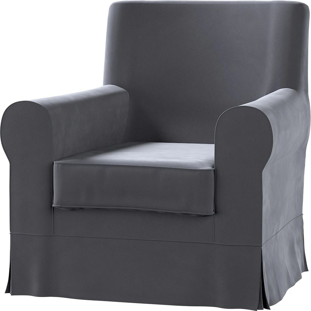 Potah na křeslo IKEA Ektorp Jennylund barva šedá látka lesklé, sametová