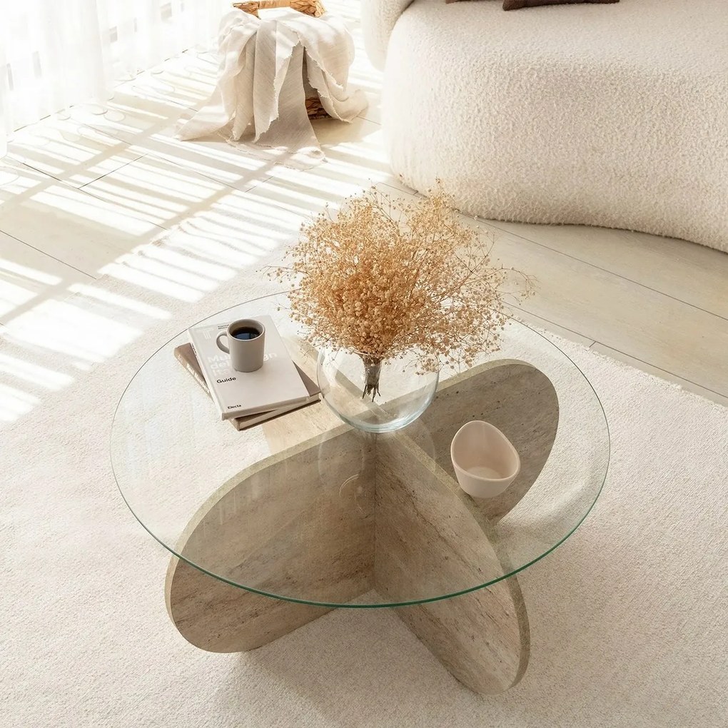 Konferenční stolek Bubble Travertine