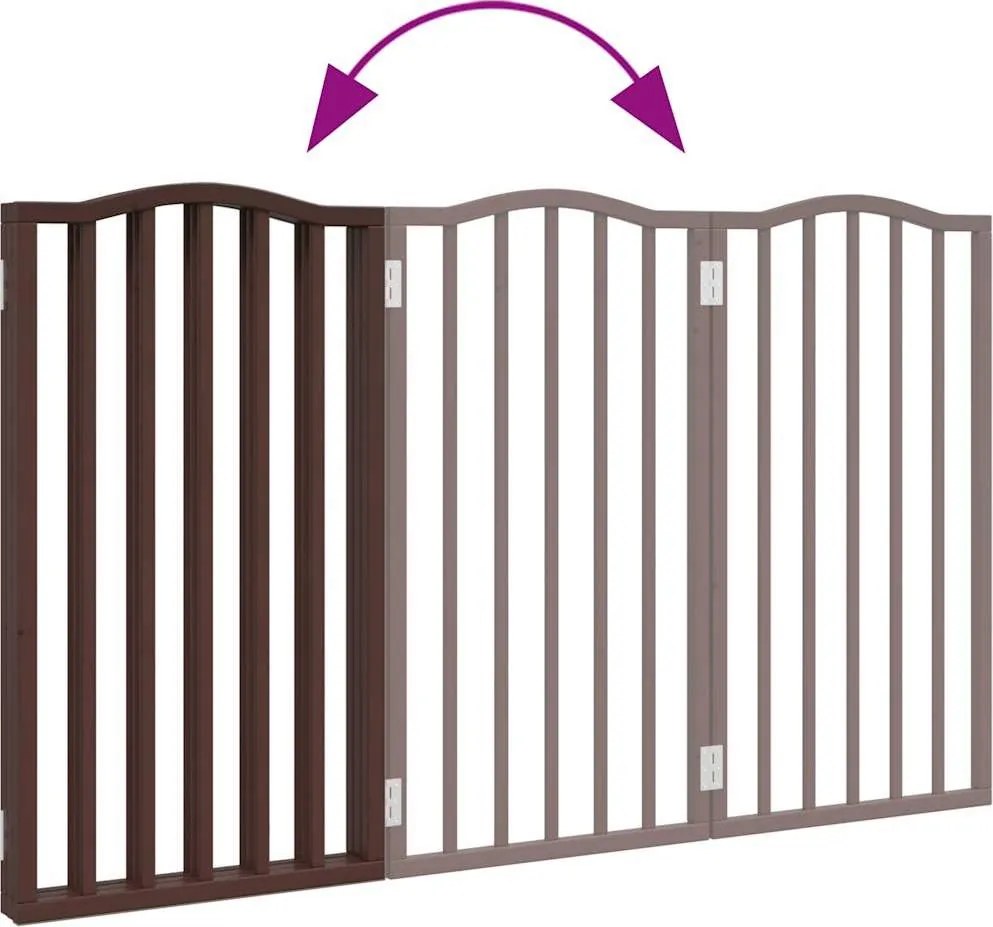 vidaXL Zábrana pro psy skládací 3 panely 150 cm topolové dřevo [352230] Barva: Bílá