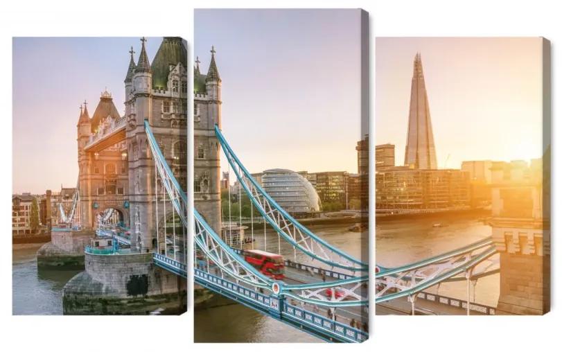 Vícedílný obraz Tower Bridge Při Východu Slunce Nedostatek Nedostatek Přírodní plátno 150x100