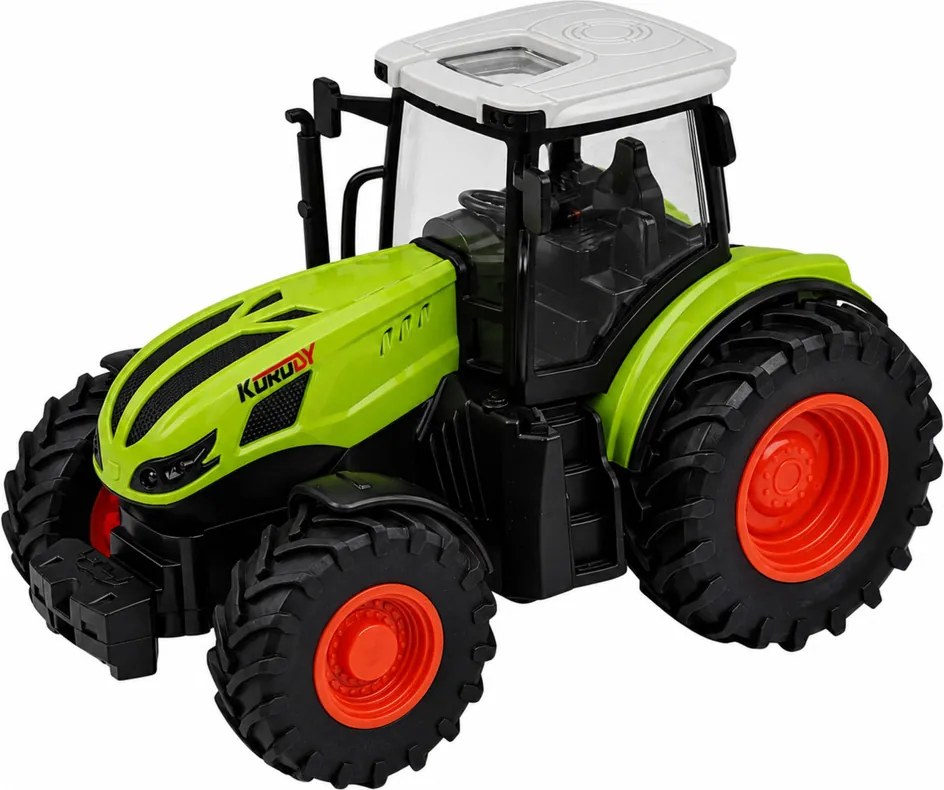 LEAN Toys Dálkově ovládaný traktor RC s lesním přívěsem a drapákem na dřevo v měřítku 1:24