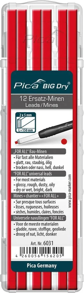 Pica Marker Pica | Tuhy na většinu materiálů pro tesařskou tužku Barva: šedá