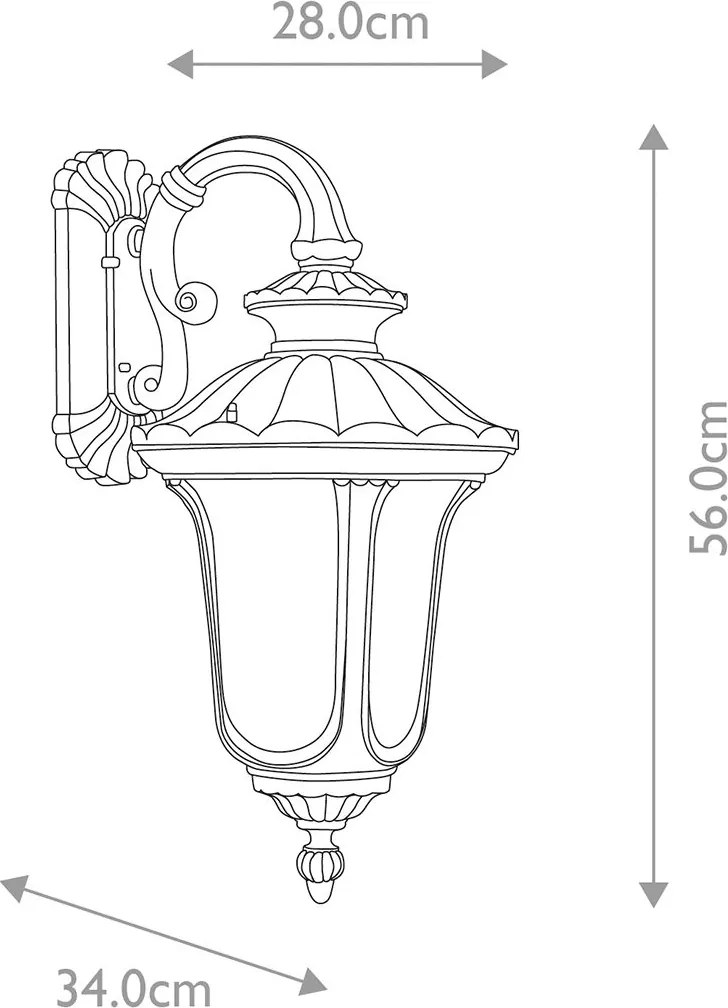Venkovní nástěnná lucerna Elstead CHICAGO 56 cm 1x E27 IP44 černá barva