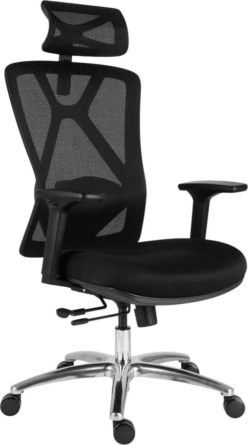 Ergonomická kancelářská židle ERGODO POWERSEAT - černá síťovina / nosnost 150 kg