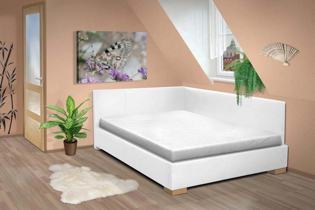 Levná postel s čely Martina 140x200 cm Barva: eko bílá
