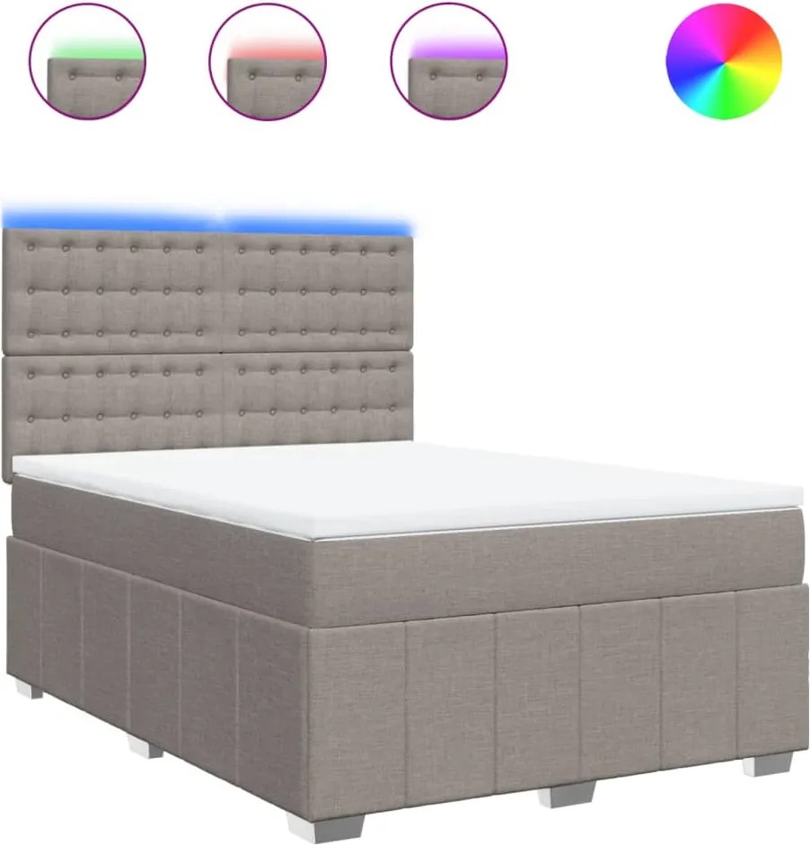 Box spring postel s matrací taupe 160x200 cm textil 3294037