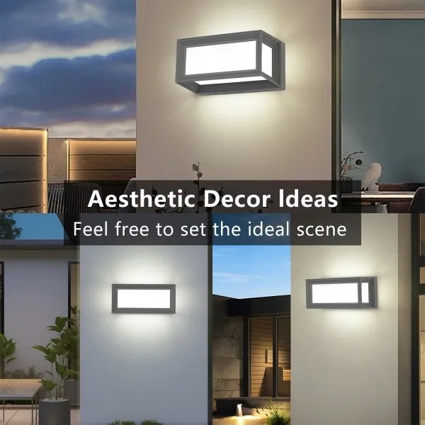 Brilagi - LED Venkovní nást. svítidlo se senzorem PARKER LED/12W/230V šedá IP44