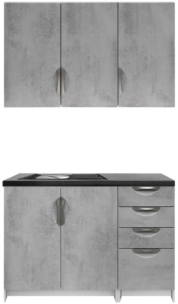 Kuchyně Macháček kuchyňská skříňka horní 40 cm barva beton korpus šedý