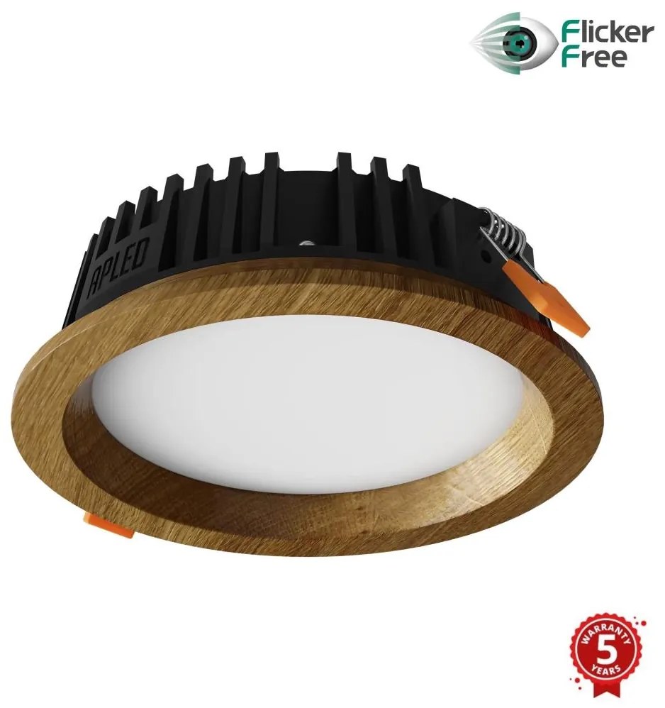 APLED APLED - LED Podhledové RONDO WOODLINE LED/6W/230V 4000K pr. 15 cm dub masiv AP0173