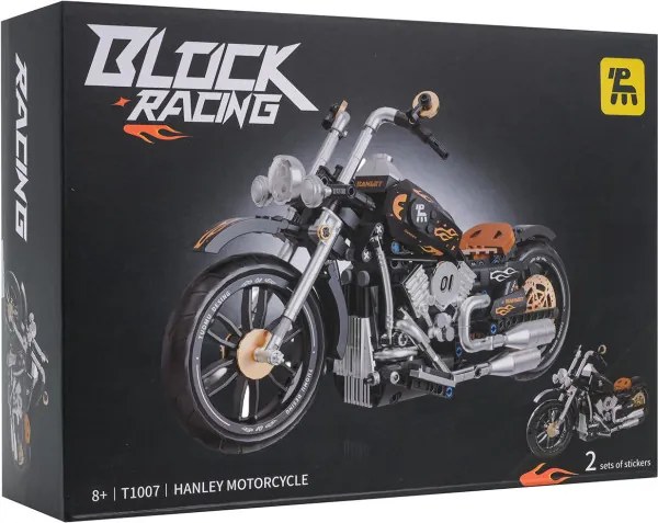 Stavebnice Černý motocykl T1007 - 455 dílků