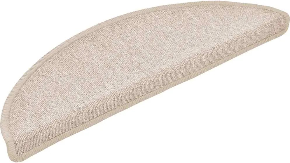 Schodové rohože 20 ks 56 x 17 x 3 cm béžové, půlkulaté 3365787