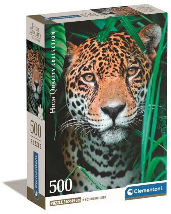 Clementoni - Puzzle 500Jaguar v džungli Compact