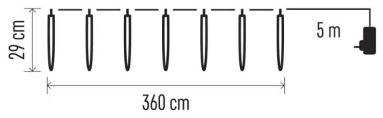LED Vánoční venkovní řetěz 140xLED/8,6m IP44