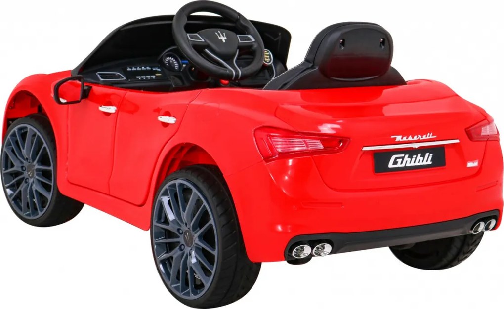 Ramiz Elektrické autíčko Maserati Ghibli na akumulátor červené + dálkové ovládání + pomalý start + EVA + MP3 USB + LED