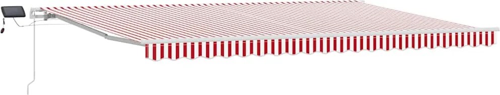 Stahovací markýza Červená a Bílá 500 × 300 cm Látka a hliník 3331262