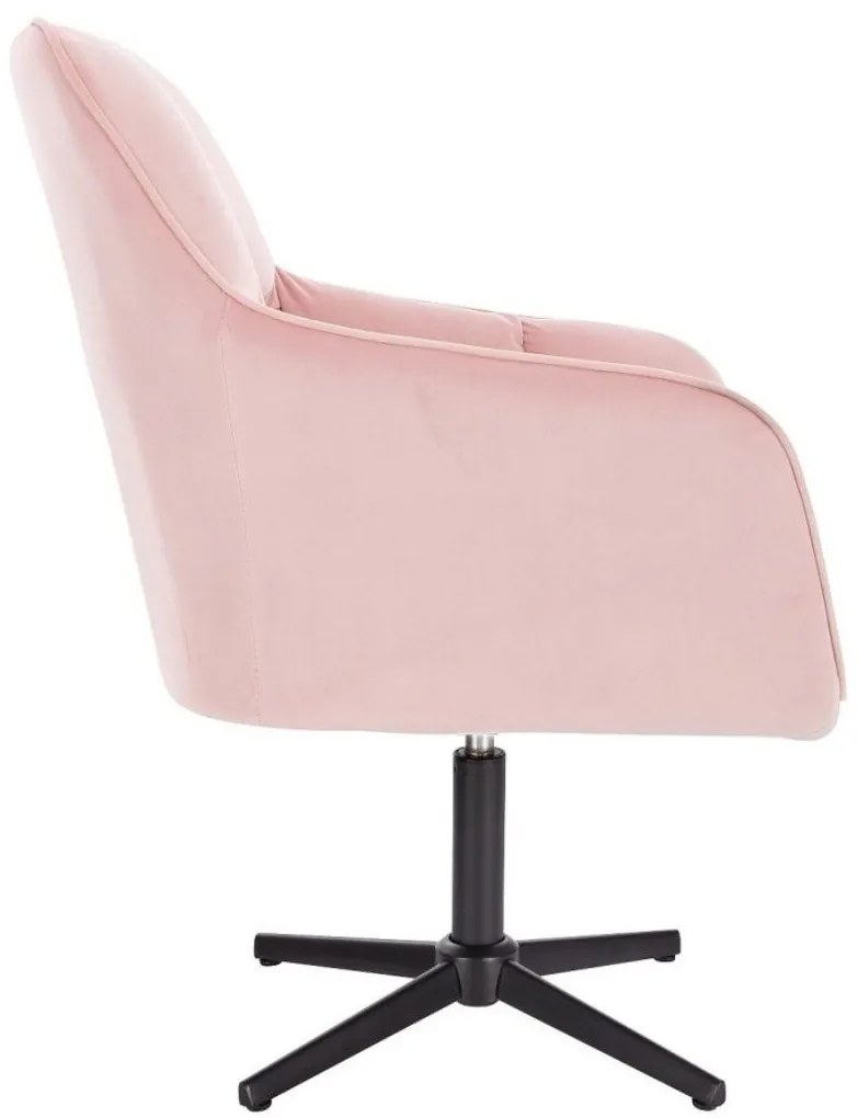 LuxuryForm DESIGN Otočné křeslo AMALFI VELUR na černém kříži - růžové