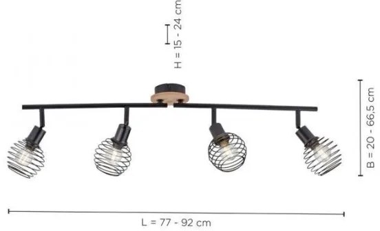 Leuchten Direkt 15924-79 - Bodové svítidlo EUGEN 4xE14/40W/230V