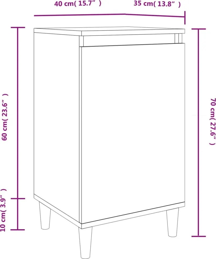 vidaXL Noční stolky 2 ks 40 x 35 x 70 cm kompozitní dřevo [819635] Barva: dub sonoma