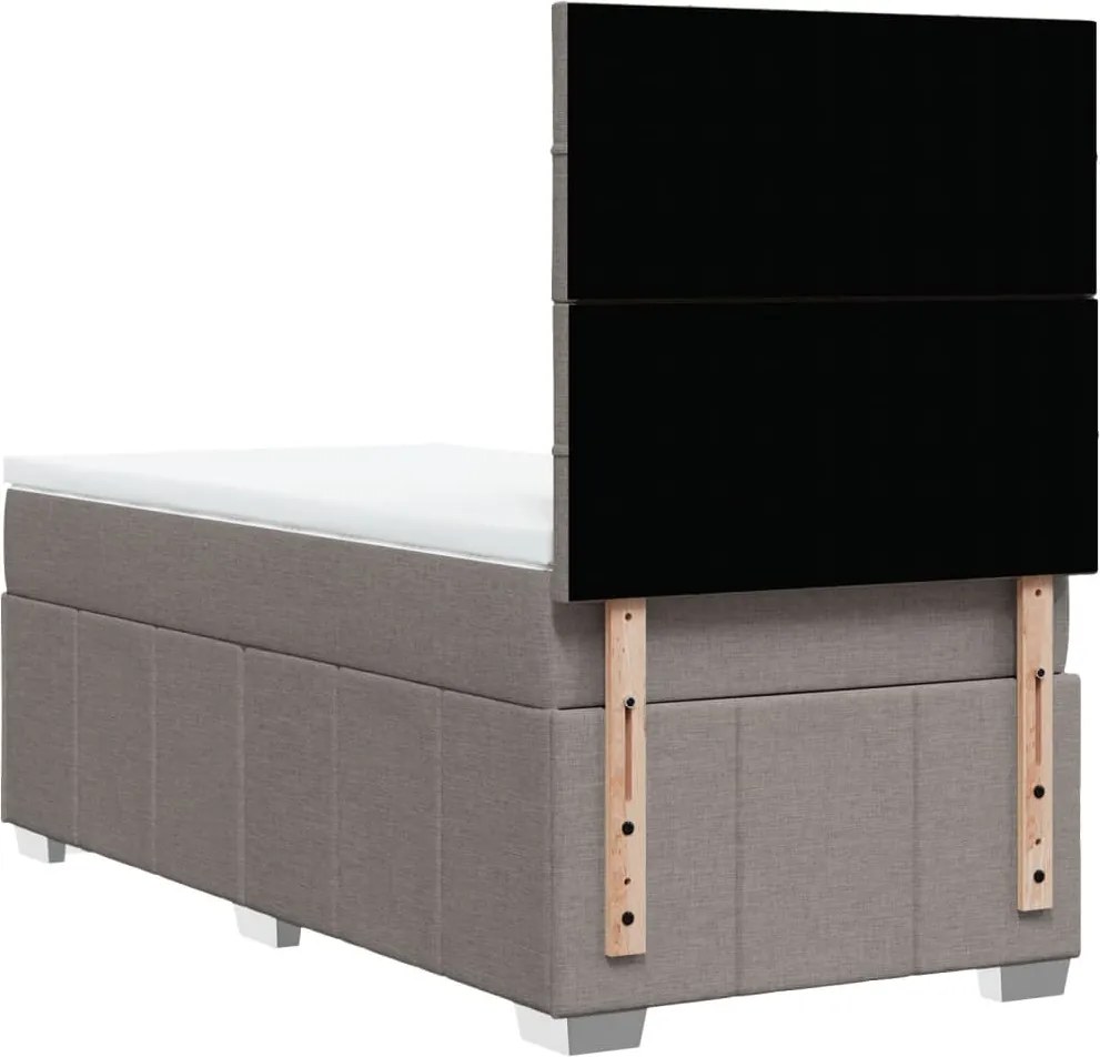 Box spring postel s matrací taupe 100 x 200 cm textil 3291583