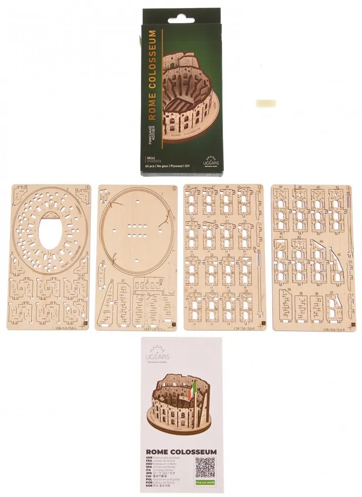 Ugears 3D dřevěné mechanické puzzle Římské Koloseum