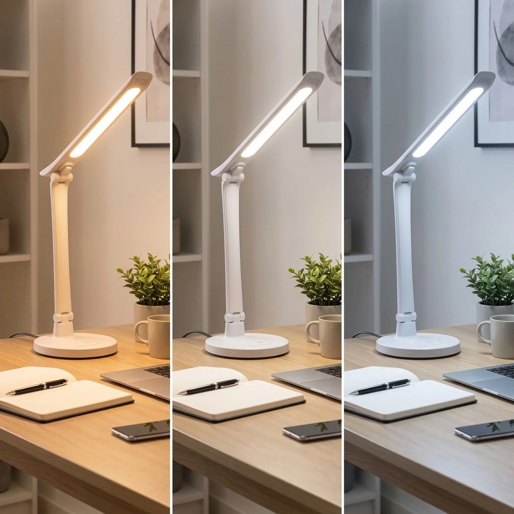 Toolight Toolight, JNH048-T, LED stolní lampa se 3 barvami světla, 5 W, bílá, OSW-56241