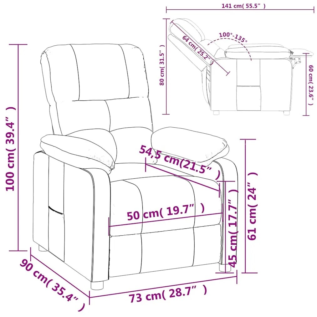 vidaXL Marketos Polohovací křeslo světle šedé textil