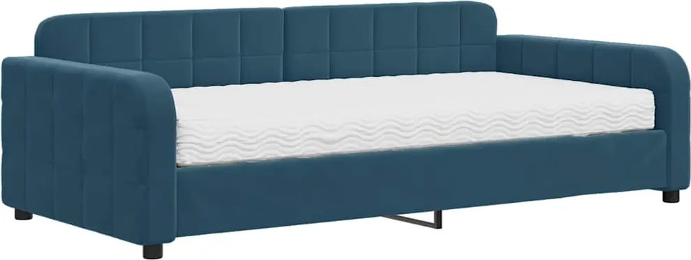 Válenda s matrací modrá 100 x 200 cm samet 3196911