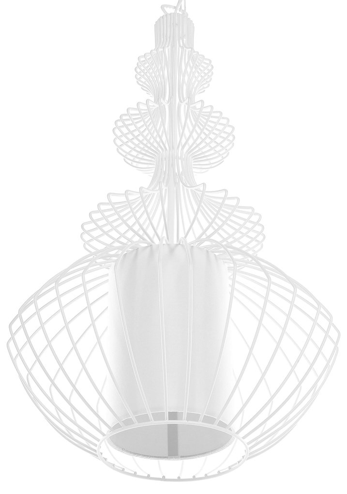 Bílá závěsná lampa KOLVA Beliani