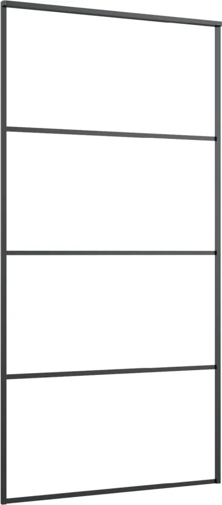 Posuvné dveře s kováním 102,5 x 205 cm ESG sklo a hliník 3152149