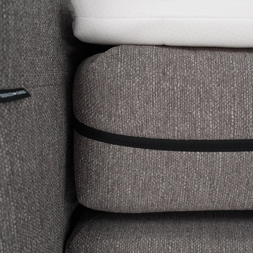 Elektrická polohovací postel, boxspring, šedá, 160x200, MURKO NEW
