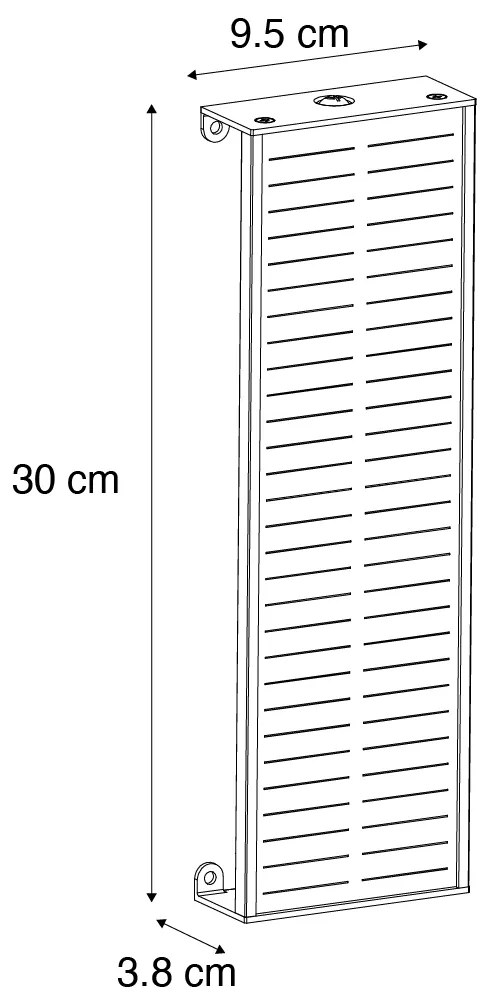 Venkovní nástěnné svítidlo černé 30 cm včetně LED 4-stupňové stmívání se solárním panelem - Serena