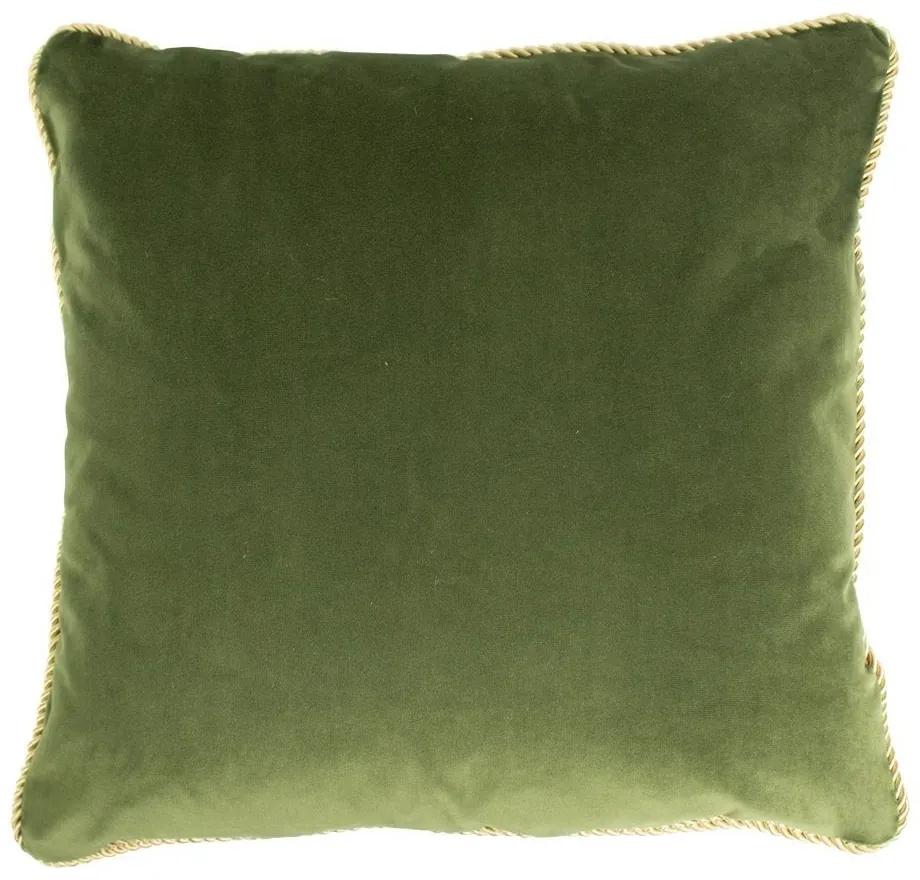 Zelený sametový čtvercový polštářek Green - 45*45*10cm