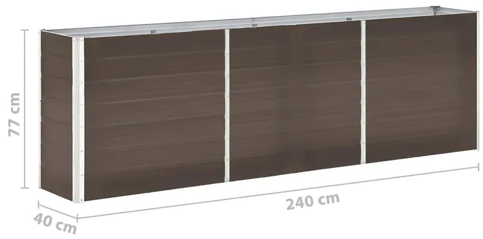 vidaXL Vyvýšený záhon pozinkovaná ocel 240 x 40 x 77 cm hnědý