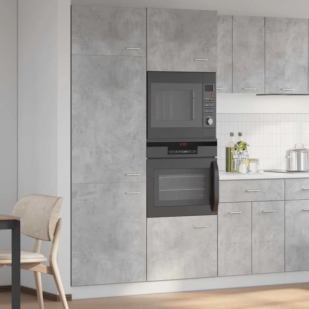 Skříň Pro Vestavnou Lednici Betonově Šedá 60X57X207 Dřevotříska Betonová Šedá