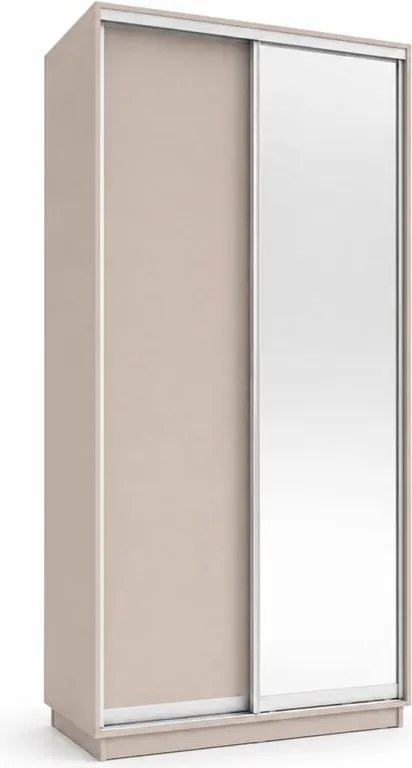 Skříň s posuvnými dveřmi 1200x2400x600 1LTD 1 Zrcadlo Kašmír, profil stříbrný