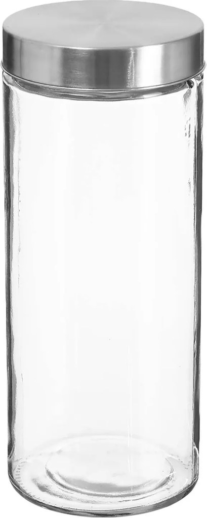 Skleněná nádoba na potraviny s víkem z nerezové oceli, 2000 ml