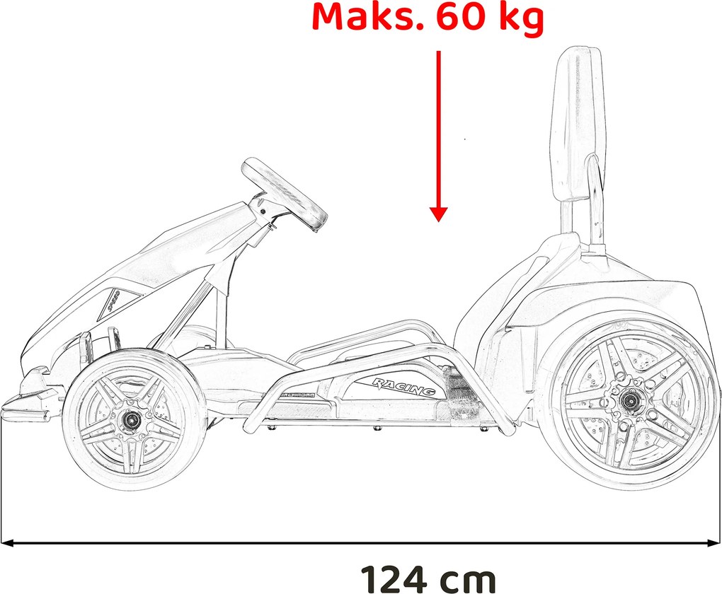 Ramiz Dětská motokára na baterie Fast 3 Drift bílá + funkce driftu + motory 2x150W + LED rádio + pásy