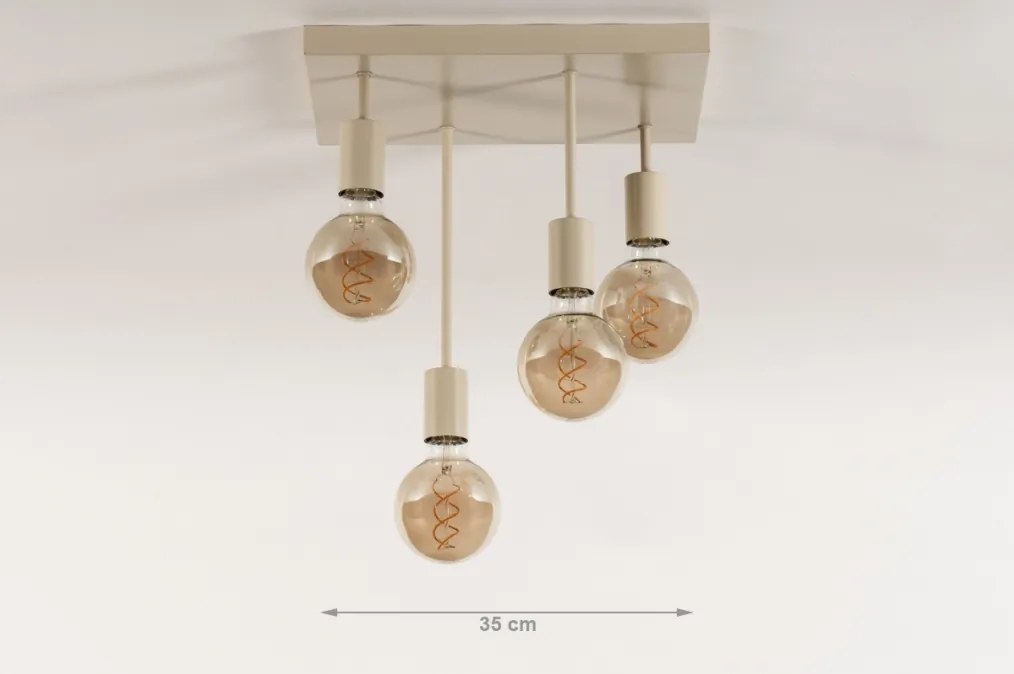 Stropní béžové svítidlo do kuchyně Flexform Quadro Bulb Accapulco Sand