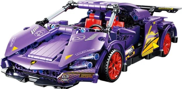 Stavebnice auta SUPERCAR No.J2003 fialová - 470 dílků