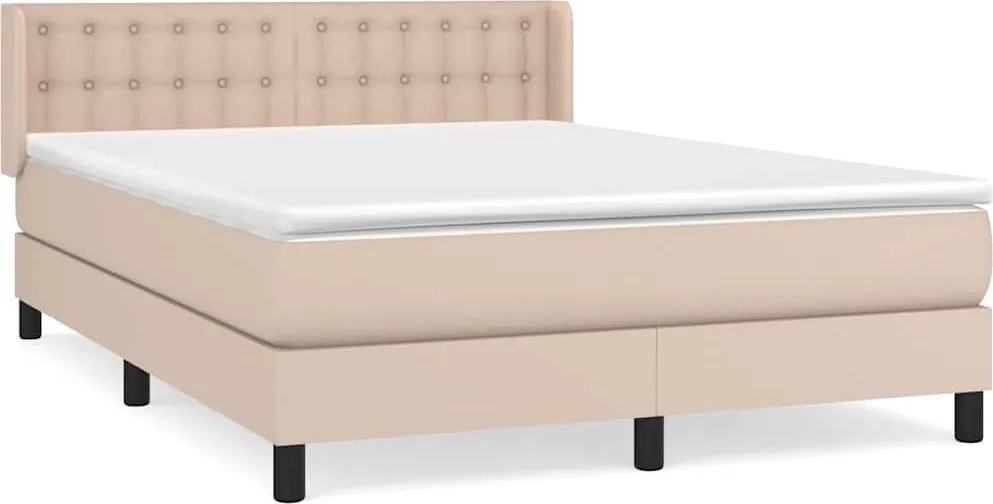 Box spring postel s matrací cappuccino 140x200 cm umělá kůže 3130786