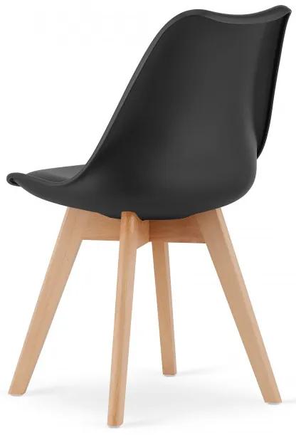 Set tří jídelních židlí MARK - černé (hnědé nohy) (3ks)