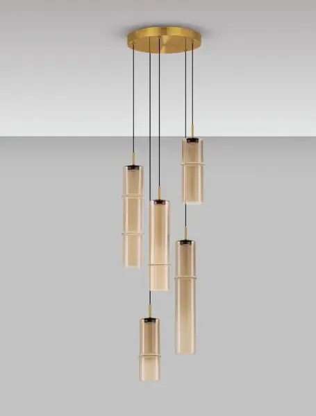 Designový lustr Sano 5 Zlatá